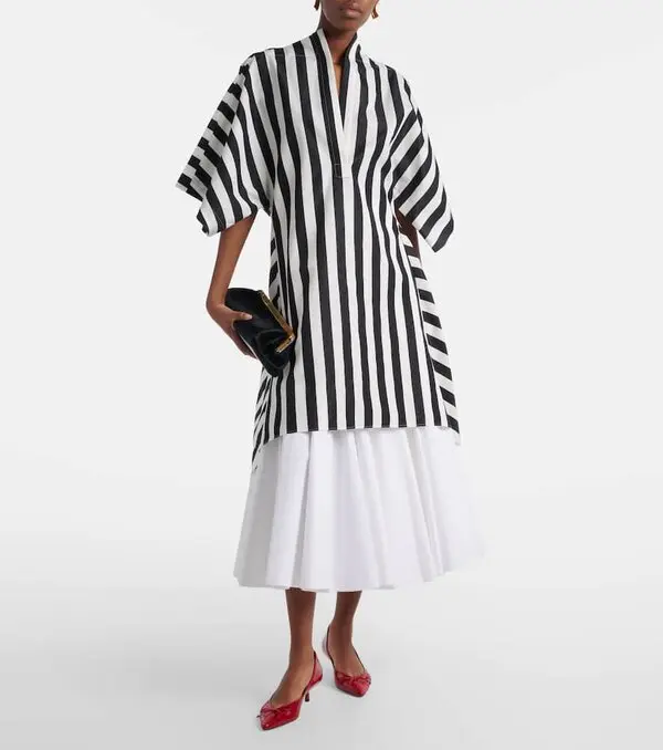 Jacquemus Moisson Striped Cotton And Silk Tunic - White