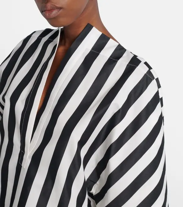 Jacquemus Moisson Striped Cotton And Silk Tunic - White