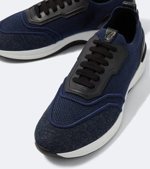 Brioni Knitted Sneakers - Blue