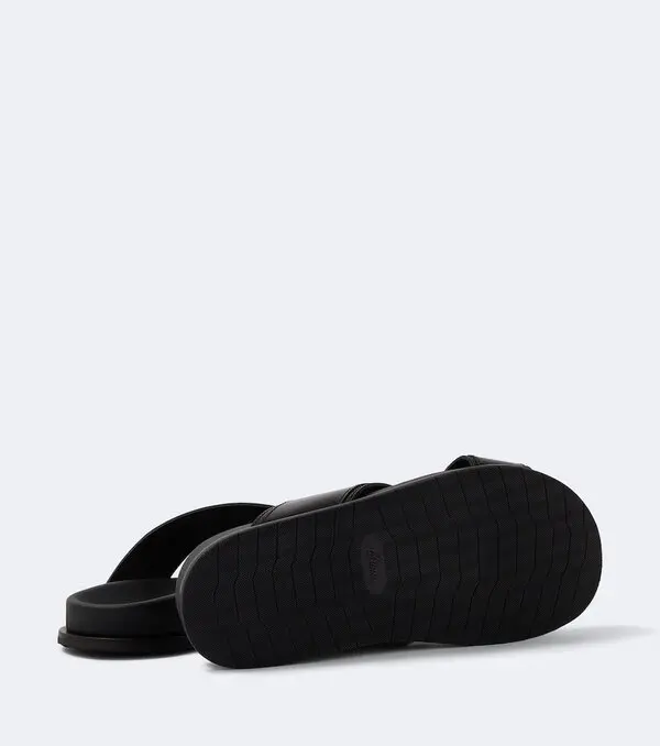 Brioni Criss-cross Leather Slides