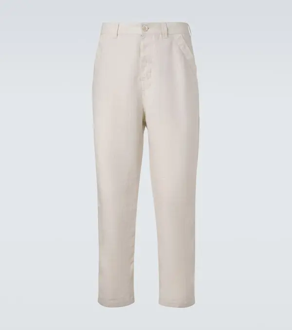 Brunello Cucinelli Linen Straight Pants - Beige