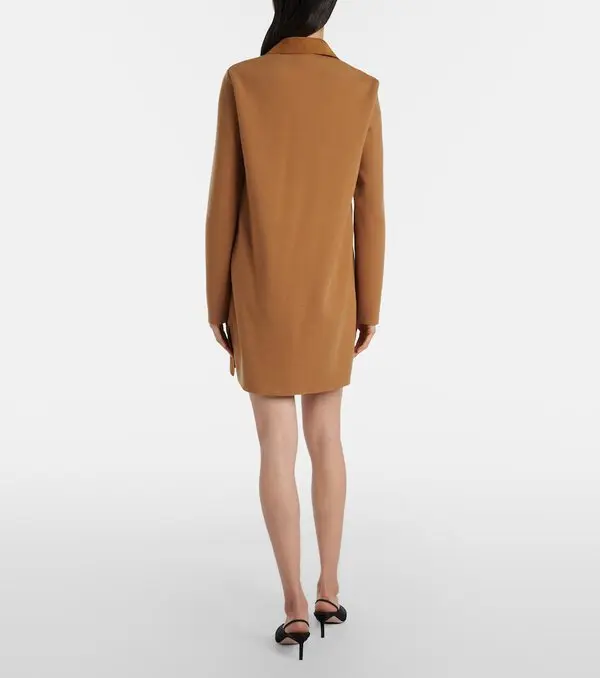 TOM FORD Wool-blend And Suede Minidress - Brown