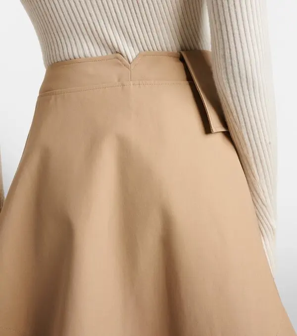 RÓHE Asymmetric Cotton Canvas Midi Skirt - Beige
