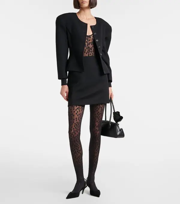 Wolford Sweet Dots Sheer Catsuit - Black