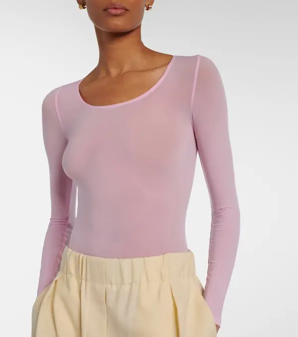 Wolford Buenos Aires Semi-sheer Bodysuit - Pink