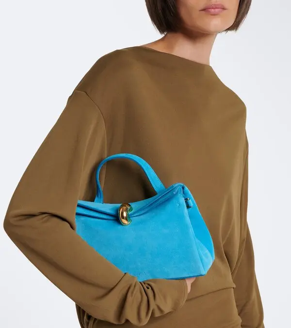 Jacquemus Valérie Small Suede Top-handle Bag - Blue