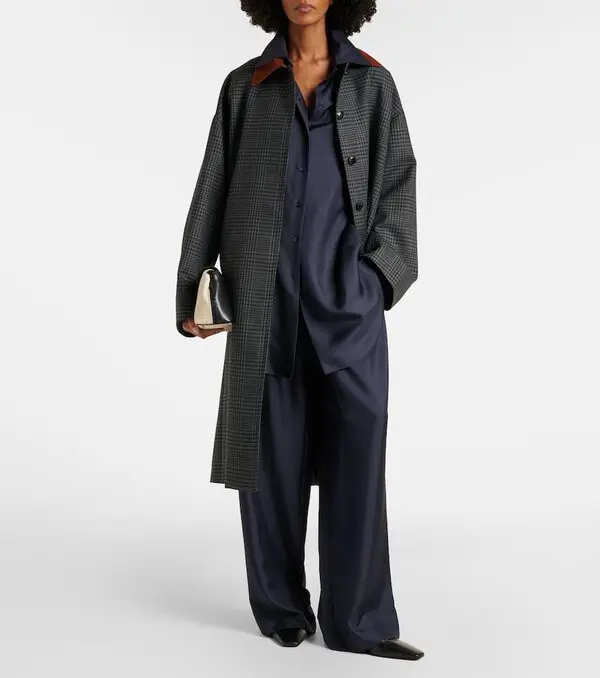 RÓHE Silk Straight-leg Trousers - Blue