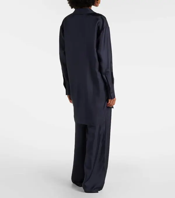 RÓHE Silk Straight-leg Trousers - Blue