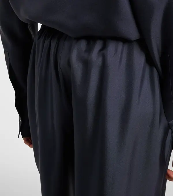RÓHE Silk Straight-leg Trousers - Blue