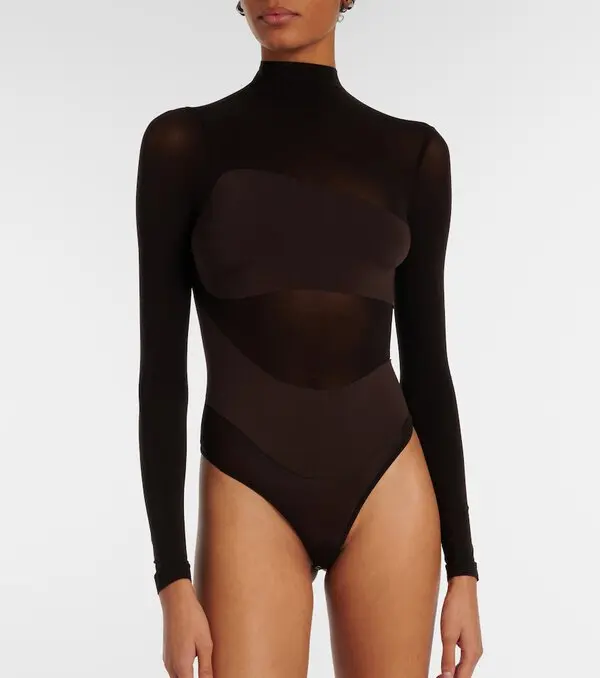 Wolford Semi-sheer Bodysuit - Brown