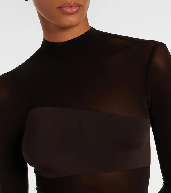 Wolford Semi-sheer Bodysuit - Brown