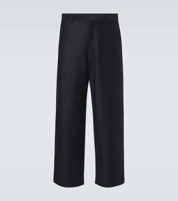 LEMAIRE Cotton Satin Suit Trousers - Blue