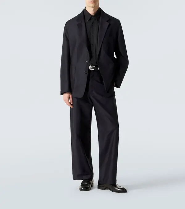 LEMAIRE Cotton Satin Suit Trousers - Blue