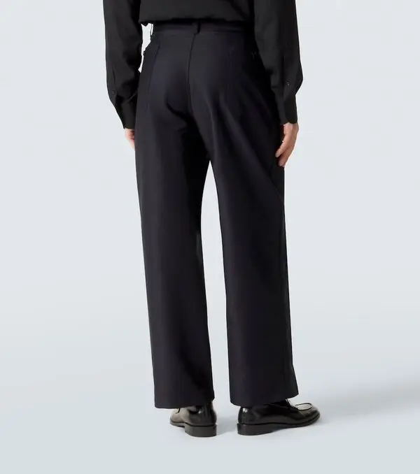 LEMAIRE Cotton Satin Suit Trousers - Blue