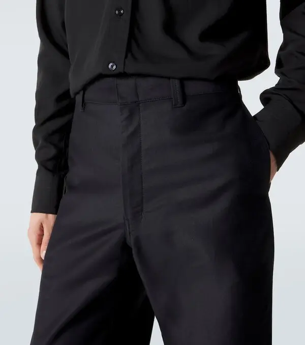 LEMAIRE Cotton Satin Suit Trousers - Blue