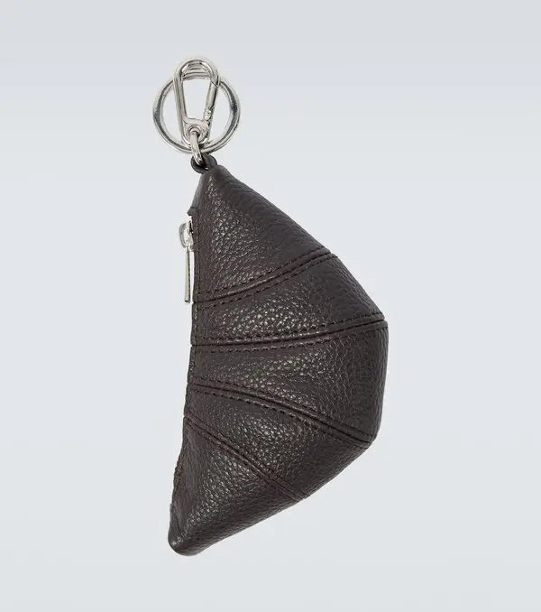 LEMAIRE Croissant Leather Bag Charm - Brown