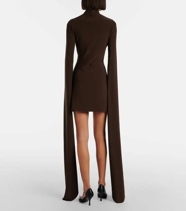 Norma Kamali Draped Turtleneck Mini Dress