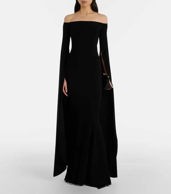 Norma Kamali Draped Off-shoulder Jersey Gown