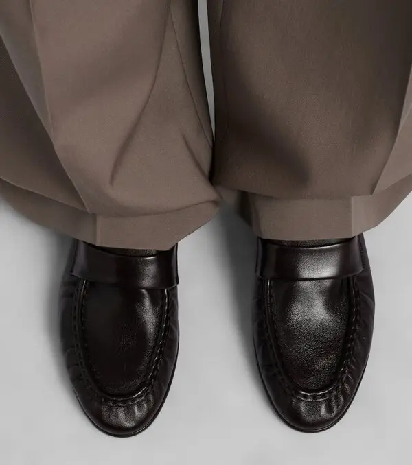 THE ROW Soft Leather Penny Loafers