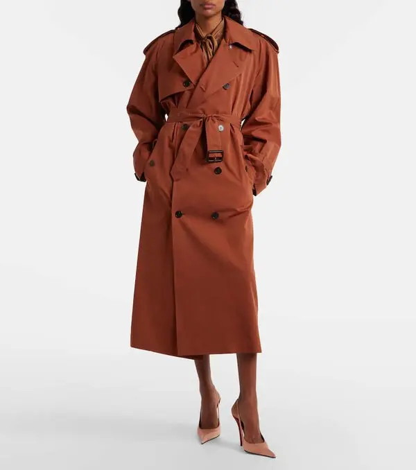Saint Laurent Oversized Cotton And Silk Trench Coat