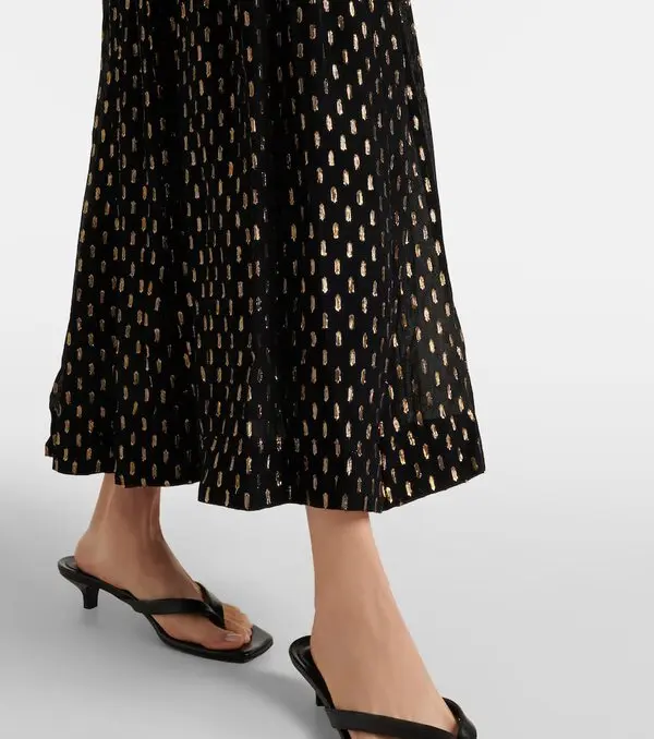 Zimmermann Daylight Halterneck Lamé Midi Dress
