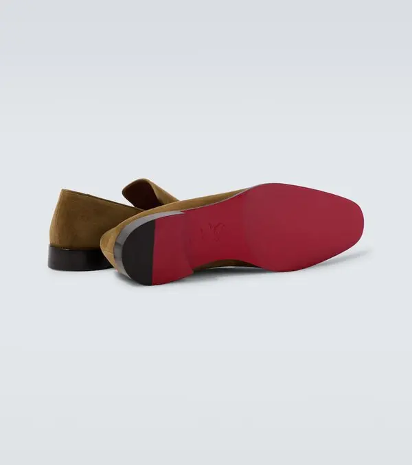 CHRISTIAN LOUBOUTIN Danny Flex Suede Loafers - Brown