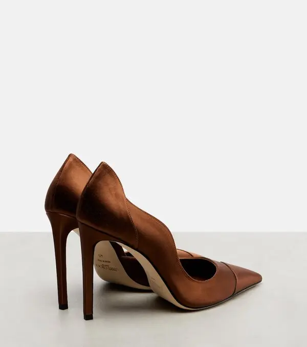 JIMMY CHOO Brigitte Satin Pumps - Brown
