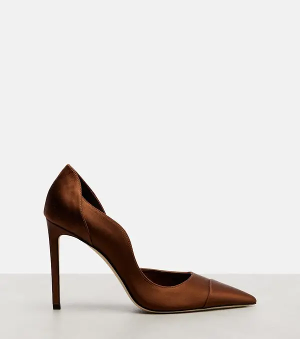 JIMMY CHOO Brigitte Satin Pumps - Brown