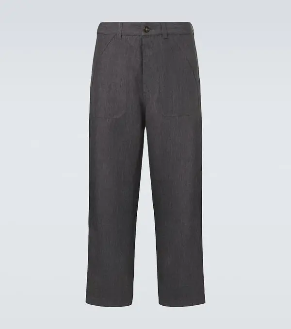 Brunello Cucinelli Linen Straight-leg Pants - Grey