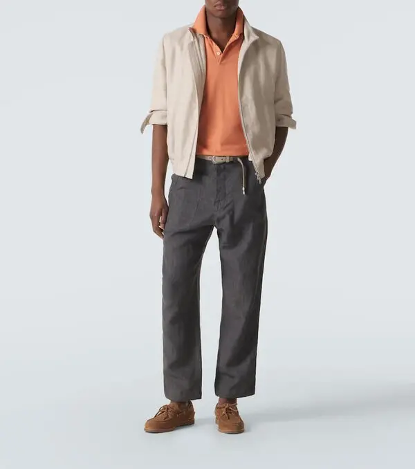 Brunello Cucinelli Linen Straight-leg Pants - Grey