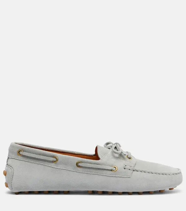 TOD'S Suede Driving Shoes - Grey