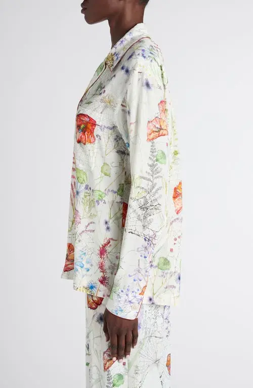 Alexander McQueen Meadow Floral Piped Pajama Shirt