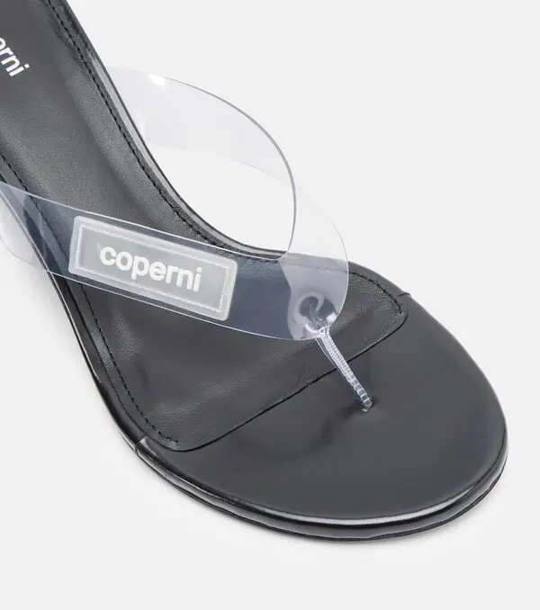 Coperni Logo Pvc Wedge Thong Sandals - Transparent