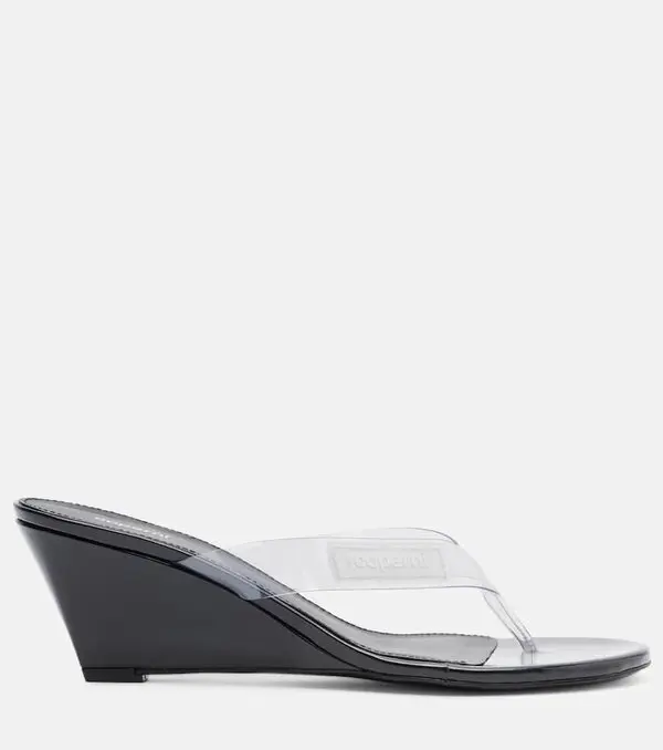 Coperni Logo Pvc Wedge Thong Sandals - Transparent