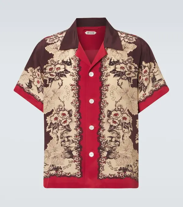 BODE Printed Silk Bowling Shirt - Multicoloured