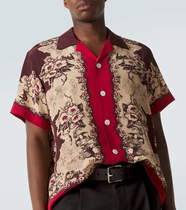 BODE Printed Silk Bowling Shirt - Multicoloured