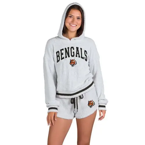 CONCEPTS SPORT Cincinnati Bengals Fleece Hoodie And Shorts Set - Gray