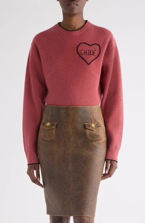 Chloé Embroidered Logo Wool & Cashmere Sweater