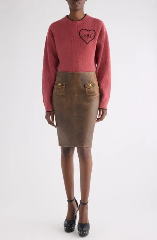 Chloé Embroidered Logo Wool & Cashmere Sweater