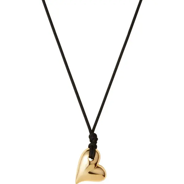 Jenny Bird Art Heart Pendant Necklace - High Polish Gold