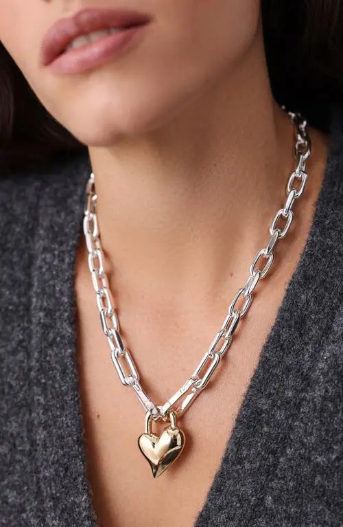 Jenny Bird Padlock Heart Pendant Necklace