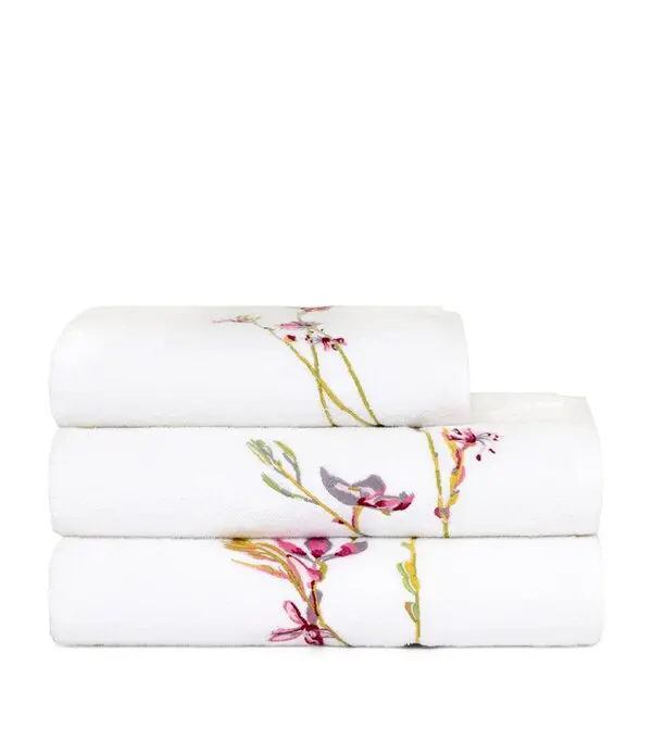 YVES DELORME Floral Gaura Hand Towel - White