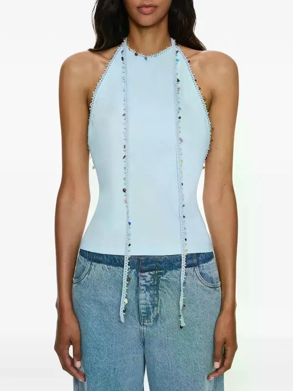 Christopher Esber Beach Quartz Halter Top - Blue