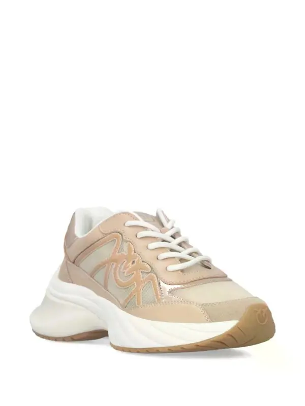 Pinko Logo Detail Lace-up Sneakers - Neutrals