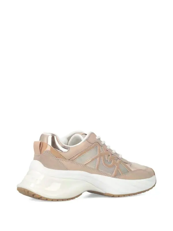 Pinko Logo Detail Lace-up Sneakers - Neutrals