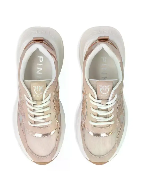 Pinko Logo Detail Lace-up Sneakers - Neutrals