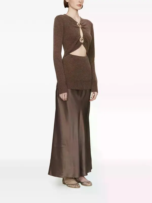Christopher Esber Orbit Ruched Monument Cut-out Midi Dress