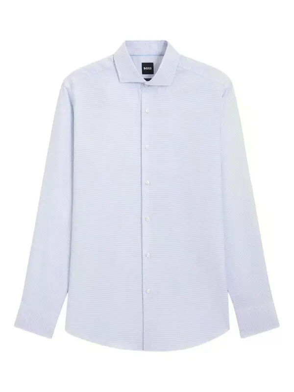 BOSS Buttoned Patterned Shirt - Blue