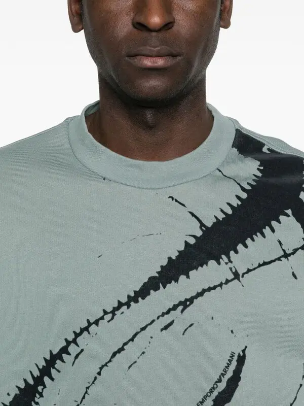Emporio Armani Cotton Crewneck Sweatshirt - Sky Blue