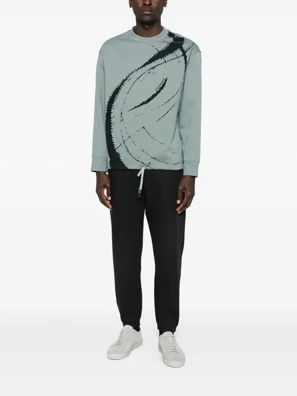 Emporio Armani Cotton Crewneck Sweatshirt - Sky Blue